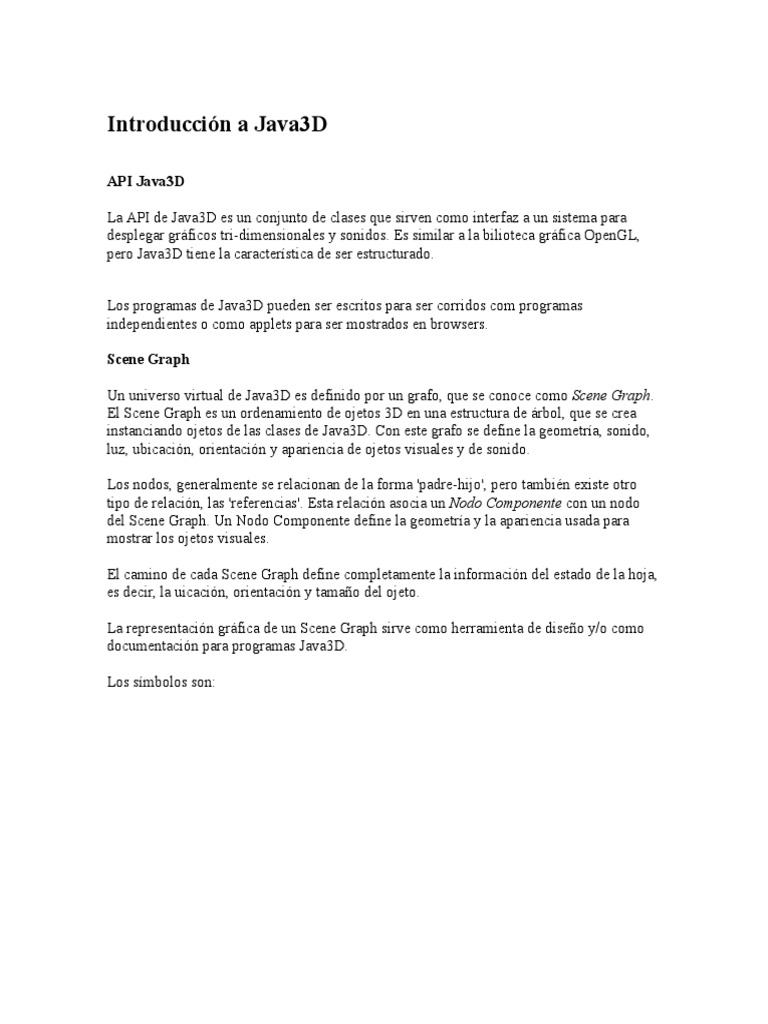 Introduccion A Java3D | PDF | Java (lenguaje de programación) | Ingeniería de software