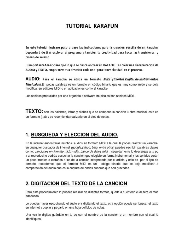 Tutorial de Karafun Editor | PDF | Canciones | Internet