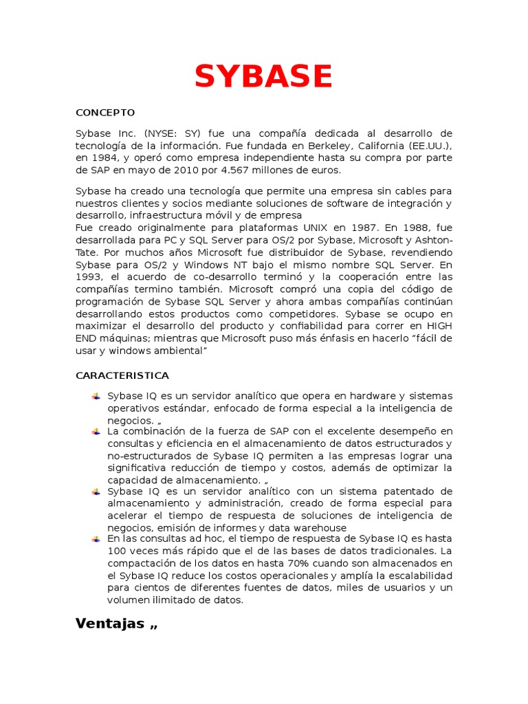 Sybase | PDF | Microsoft | Bases de datos