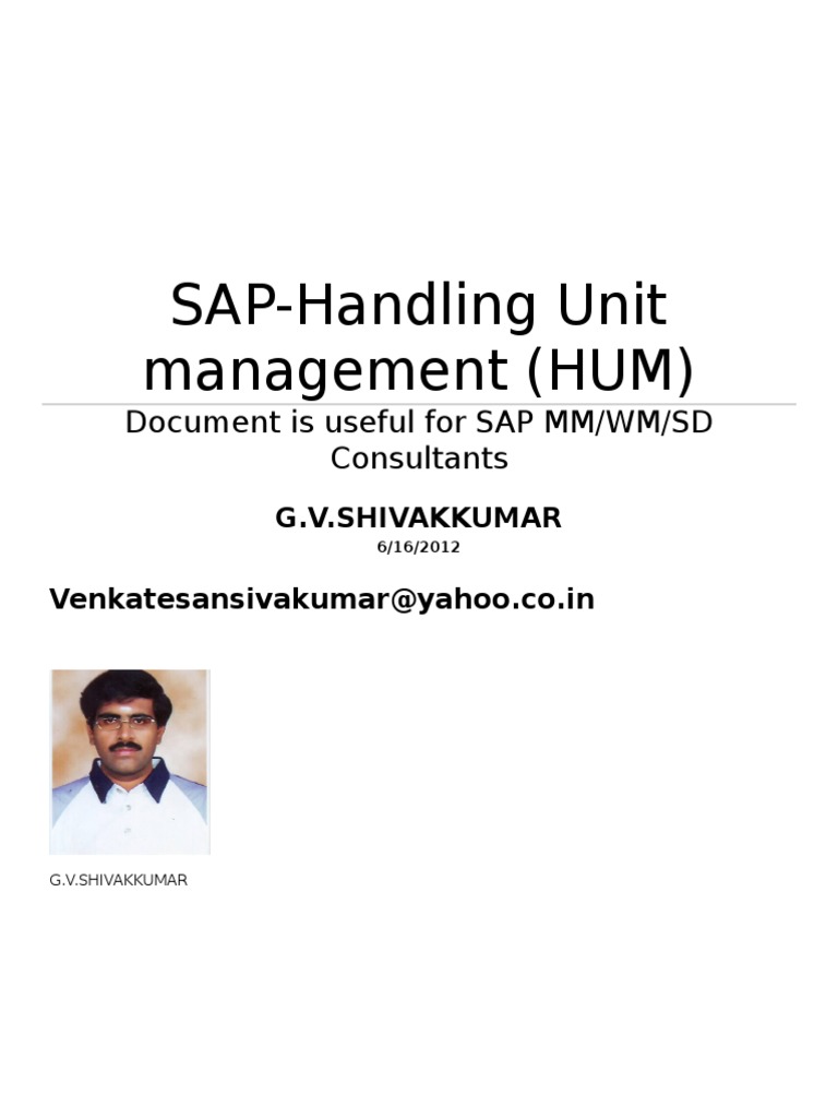 SAP Handling Unit Management | PDF | Warehouse | Logistics