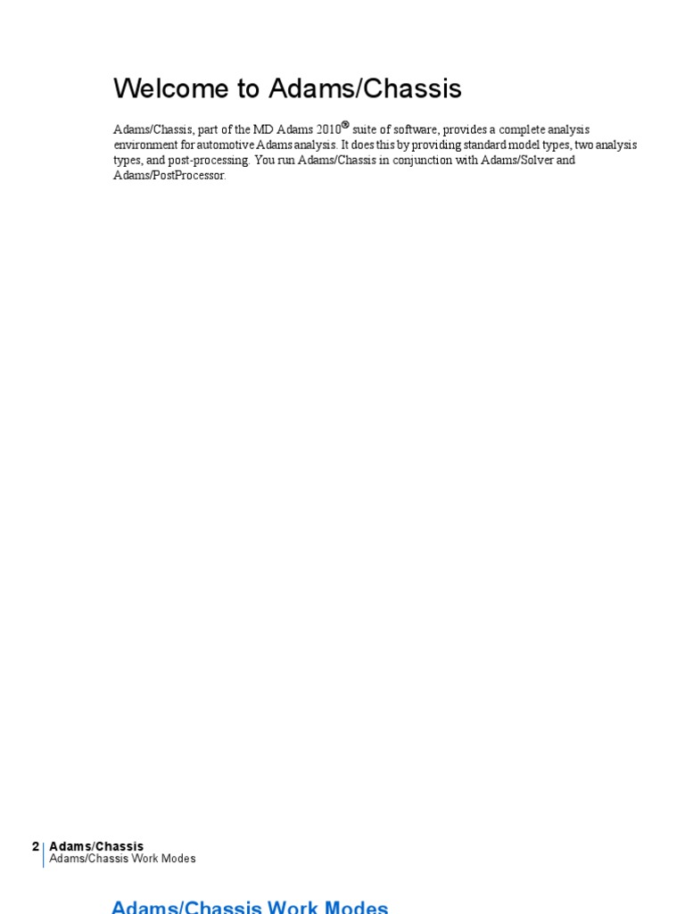 Using Adams/Chassis - MD Adams 2010 | PDF | Command Line Interface | Steering