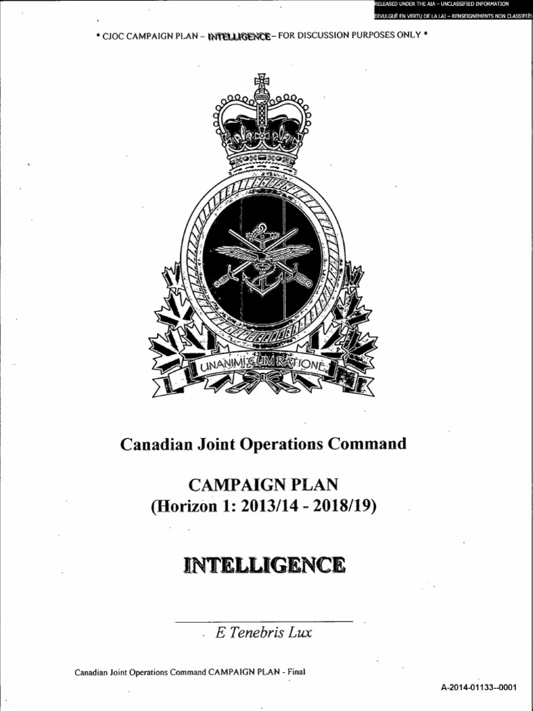Canadian Joint Operations Command Campaign Plan | PDF