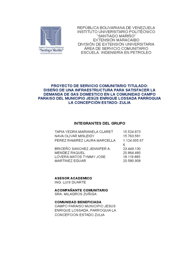 Proyecto de Servicio Comunitario | PDF | Diseño | Calidad (comercial)