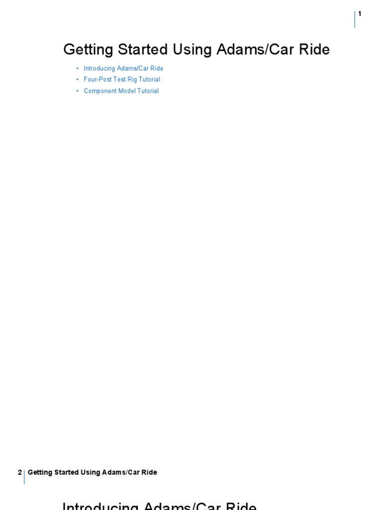 Getting Started Using Adams/Car Ride - MD Adams 2010 | PDF | Amplitude | Simulation