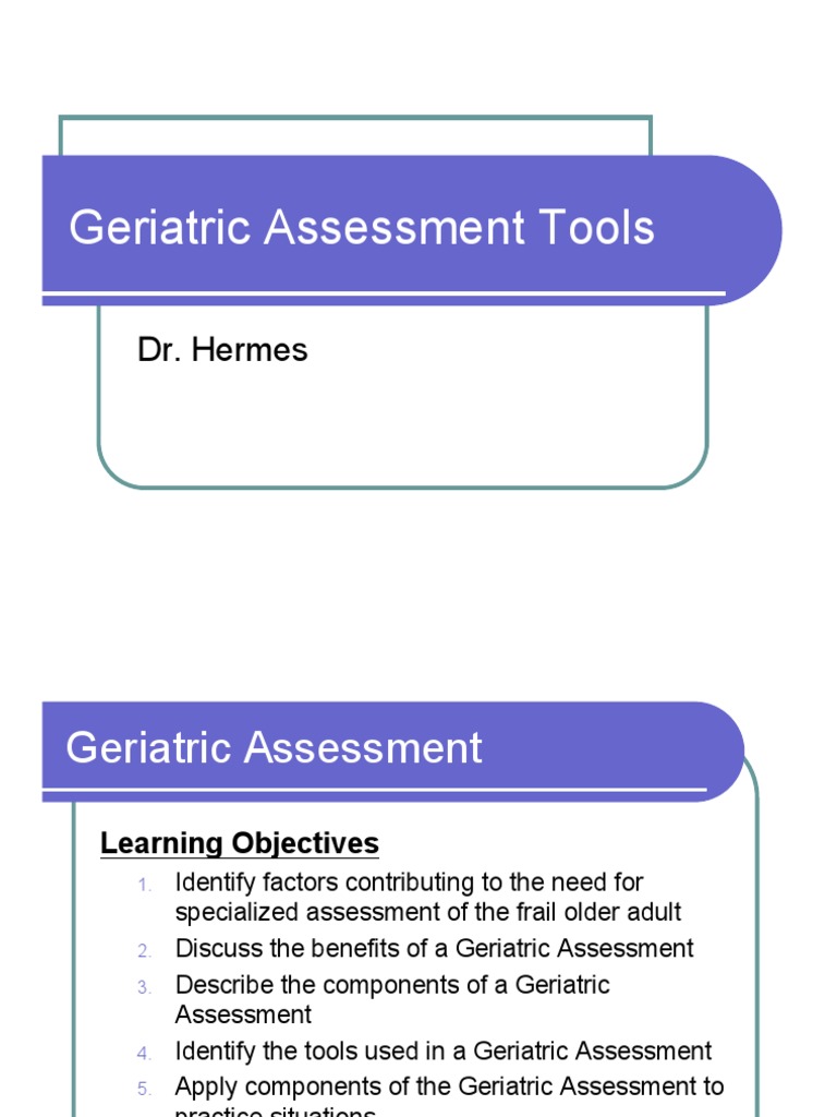 Geriatric Assessment Tools | PDF | Geriatrics | Psychological Evaluation
