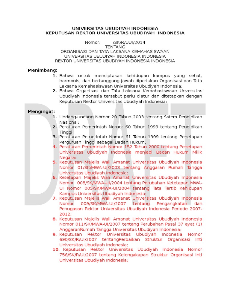 Contoh SK Pembentukan BEM (OSHA) | PDF | Karier & Perkembangan