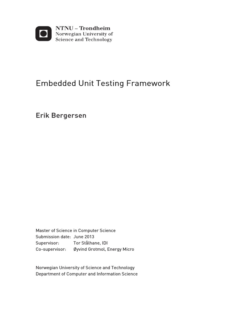 Embedded Unit Testing Framework | PDF | Unit Testing | Test Driven ...