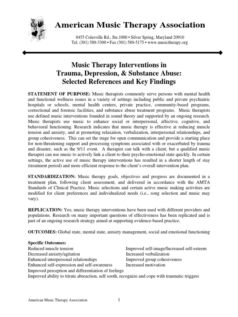 Music Therapy PDF | PDF | Cognitive Behavioral Therapy | Psychotherapy