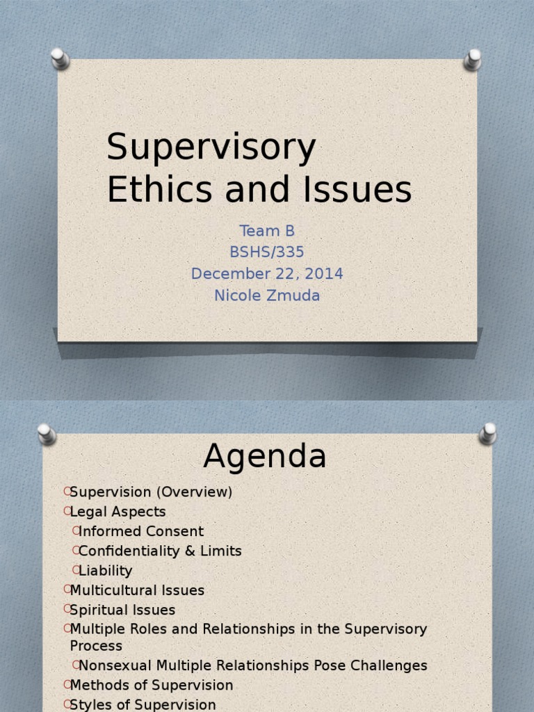 (Team B) BSHS 335 Week 5 Supervisory Ethics and Issues Presentation | PDF | Confidentiality ...