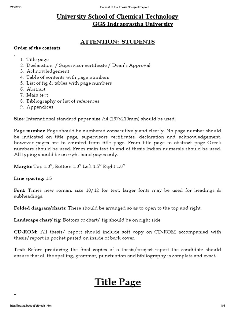 Thesis Project Report Guidelines | PDF | Thesis | Science