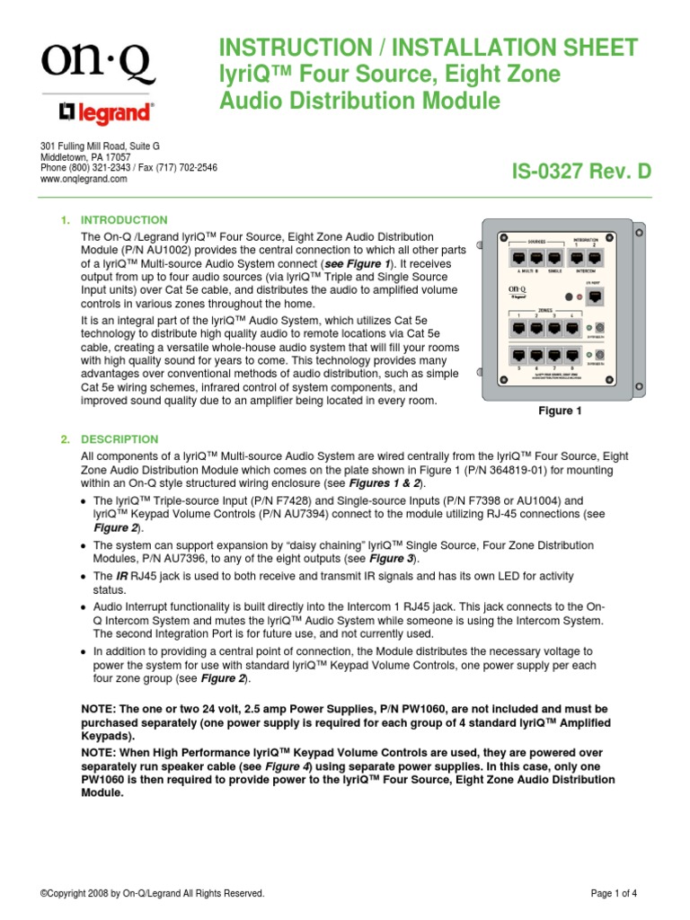 On Q Audio Distribution Module | PDF | Electrical Connector | Amplifier