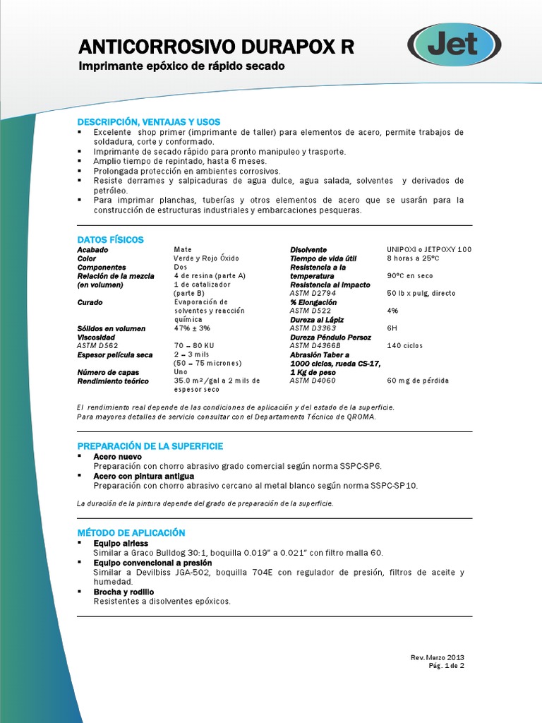Anticorrosivo Durapox R | PDF | Pintar | Solvente