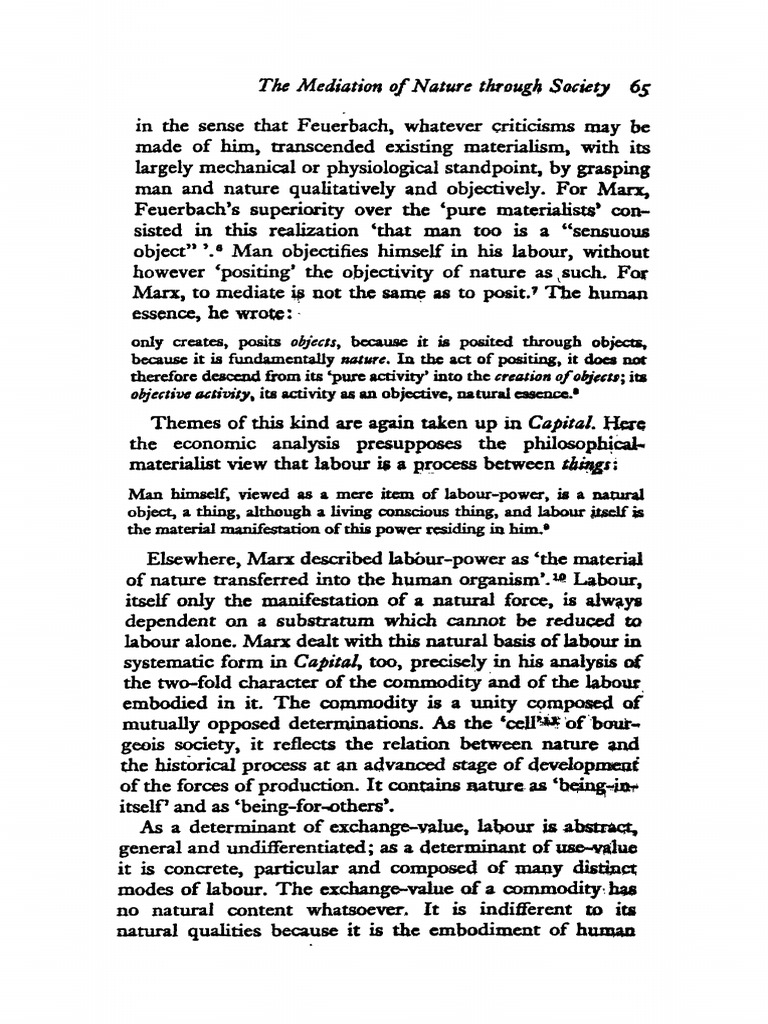 Marx's View on Labour and Nature | PDF