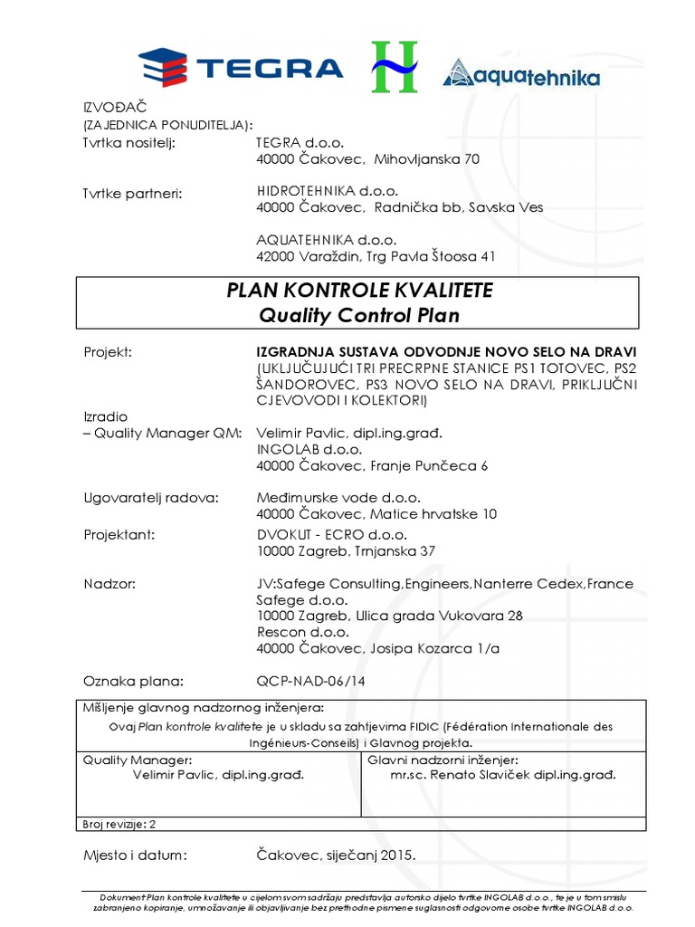 Rev2 Plan Kontrole Kvalitete | PDF