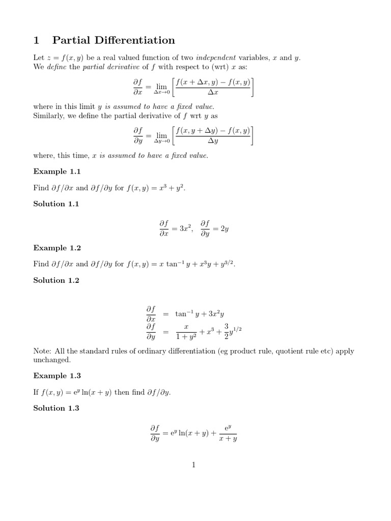 Partial Differentiation | Derivative | Trigonometric Functions | Free ...