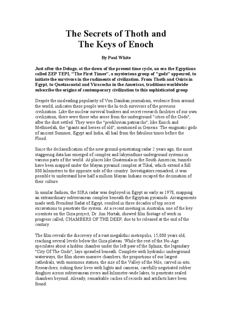 The Secrets of Thoth and the Keys of Enoch | Enoch (Ancestor Of Noah ...