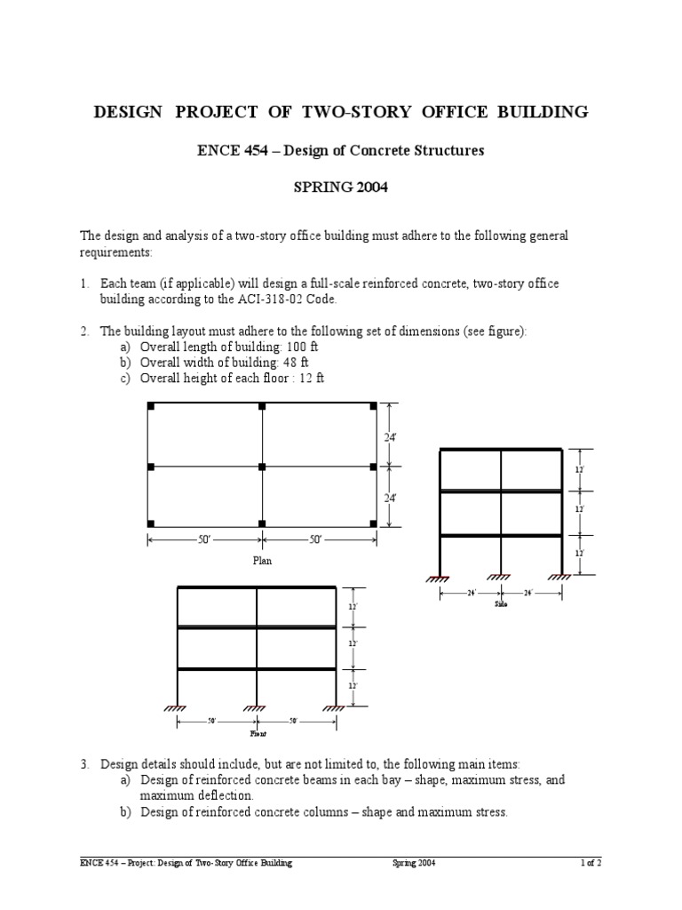 Two-Story Office Building Design Project | PDF
