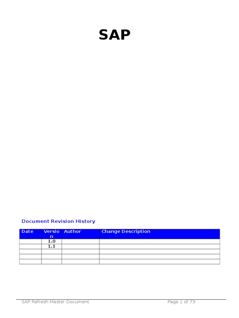 Sap Refresh Pdf Oracle Database Data Management