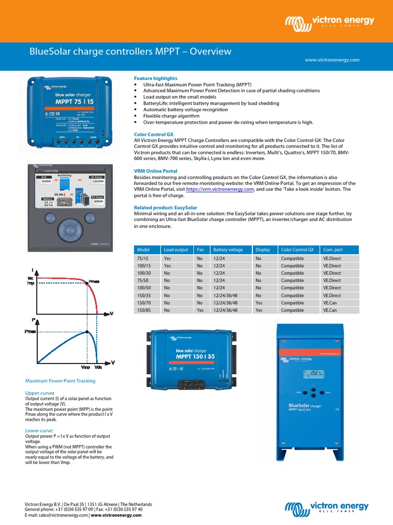 Datasheet Blue Solar Charge Controller Overview en | PDF | Power ...