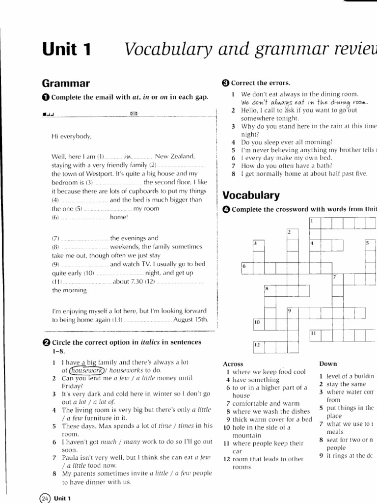 Vocabularyand Grammar Revision | PDF