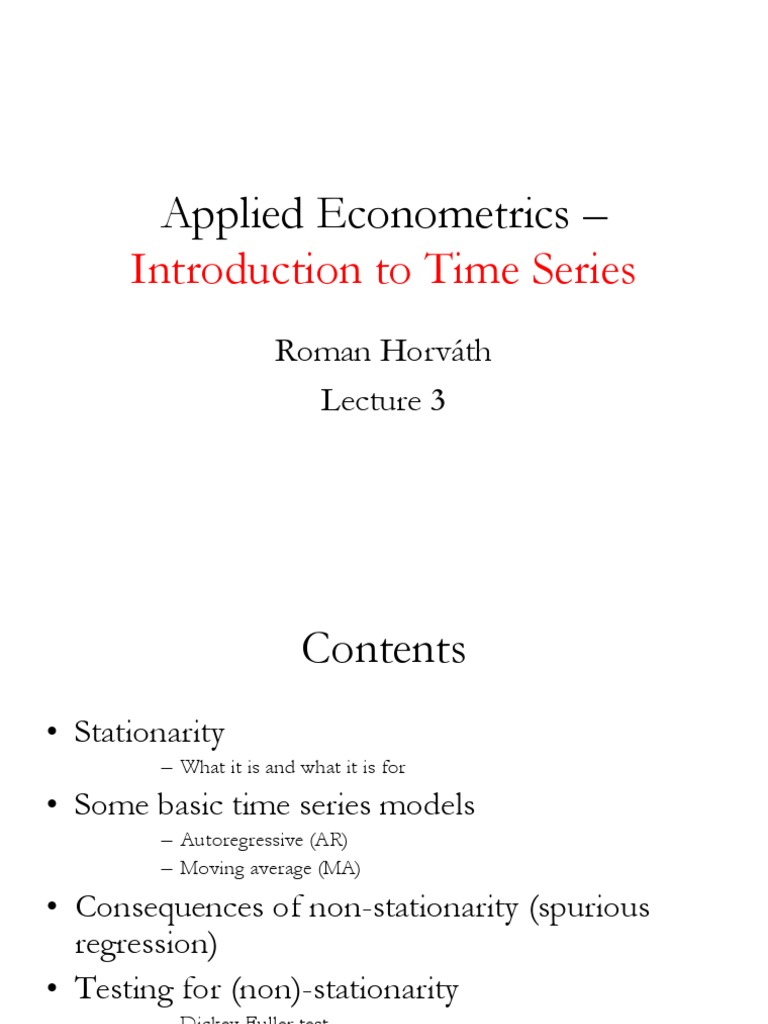 An Introduction to Time Series Analysis: Exploring Concepts of ...