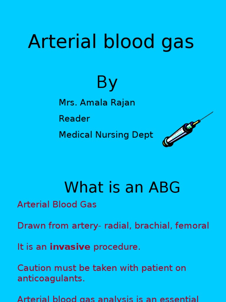Arterial Blood Gas | PDF | Physiology | Medical Specialties