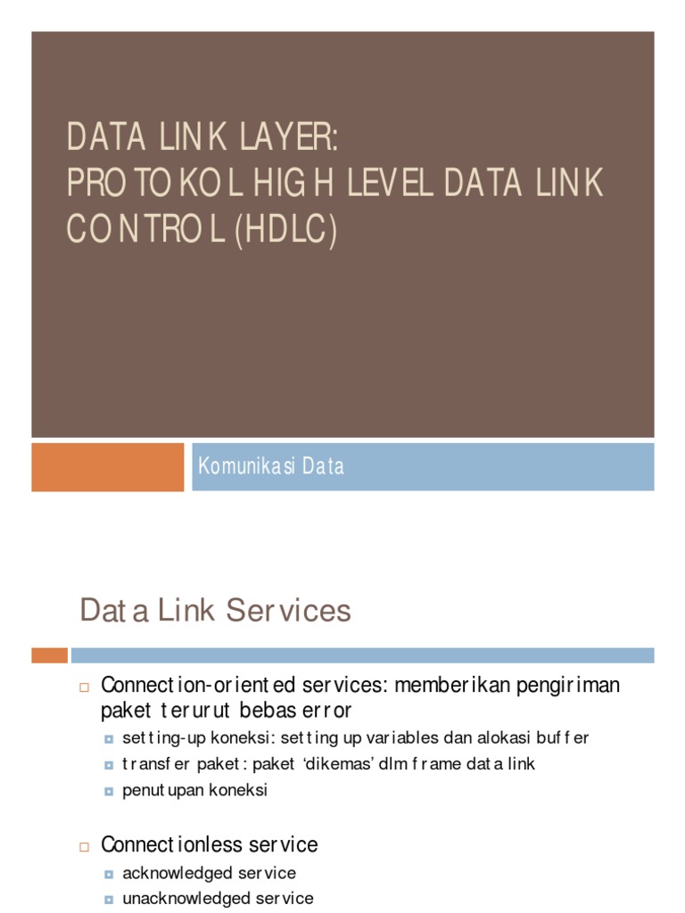 Data Link Layer: Protokol High Level Data Link Control (HDLC) | PDF