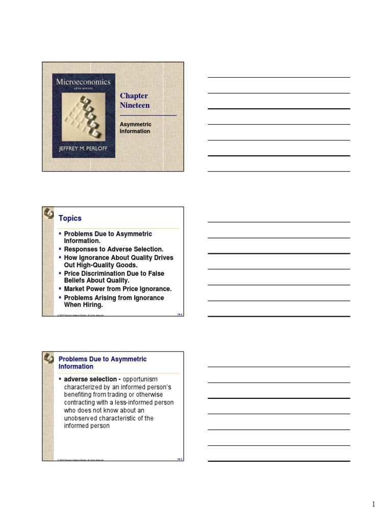 Asymmetric Information | PDF | Adverse Selection | Economic Equilibrium