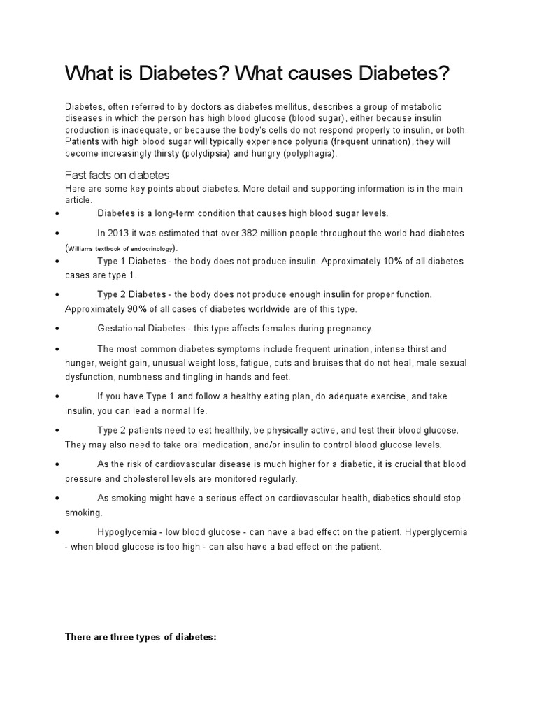 Diabetes | PDF | Diabetes Mellitus Type 2 | Diabetes Mellitus Type 1