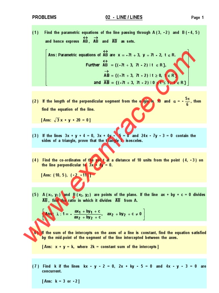 Mathematics Line Lines PDF | PDF | Line (Geometry) | Trigonometric Functions