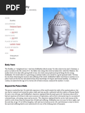 Buddha Bio PDF Gautama Buddha Asceticism