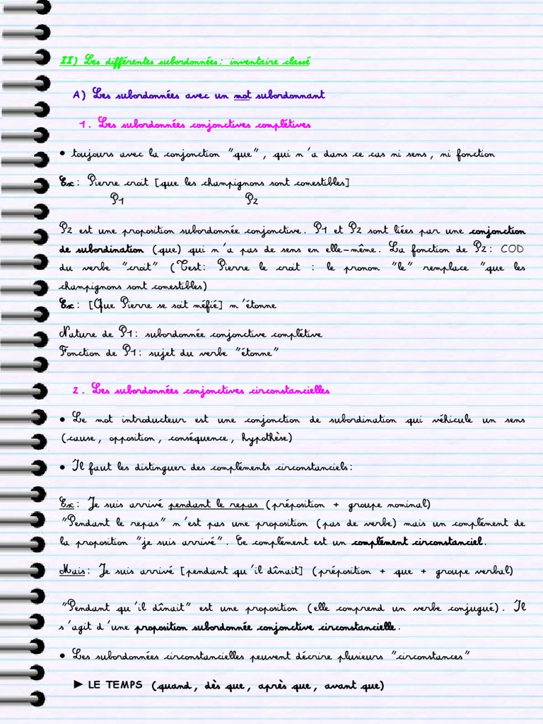 Types de propositions subordonnées | PDF | Clause | Sciences cognitives