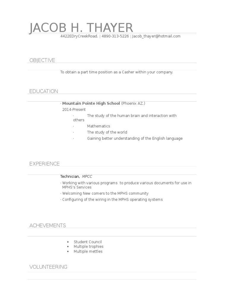 Student Seeking Cashier Role | PDF | Career & Growth | Computers