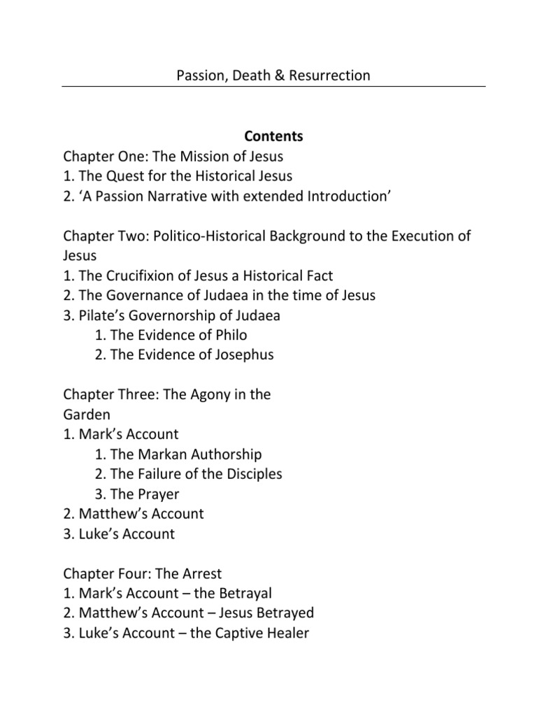 An In-Depth Examination of the Passion, Death, and Resurrection of ...