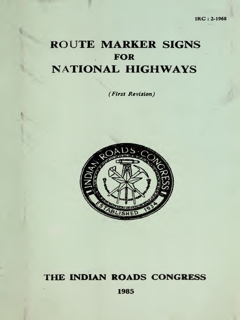 National Highway Route Marker Signs Guide | PDF | Road Transport | Road ...