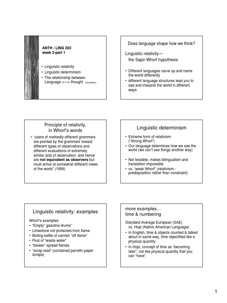 Linguistic Relativity in Practice: Examples that Illustrate Sapir-Whorf ...