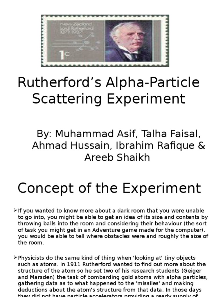 Rutherford's Alpha-Particle Scattering Experiment | PDF | Atoms ...