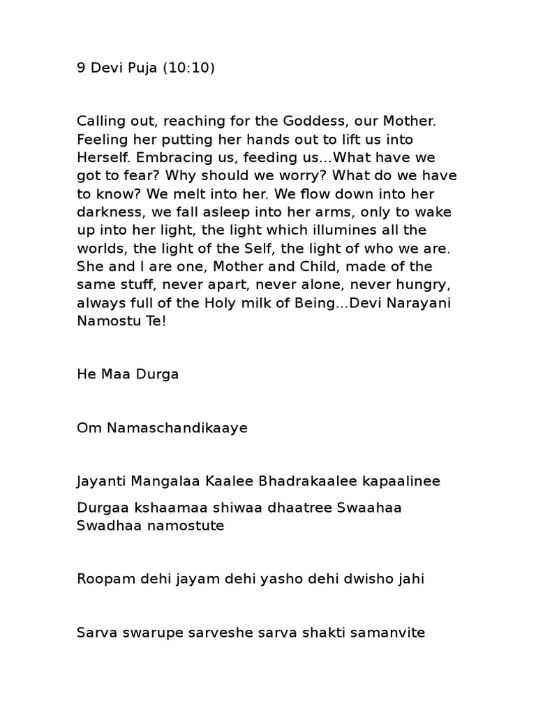 Devi Puja Explanation With Photos | PDF | Hindu Behaviour And ...