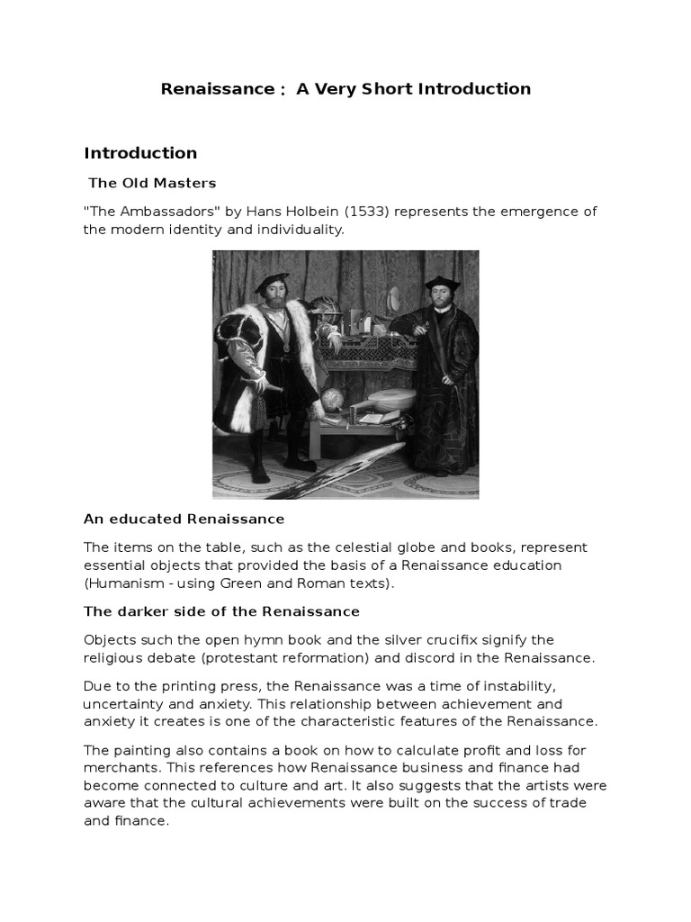 Renaissance A Very Short Introduction, The, Jerry Brotton | PDF ...