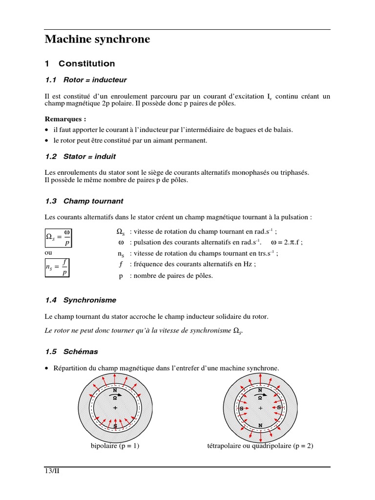Machines Synchrones Et Asynchrones | PDF | Quantité | Composant