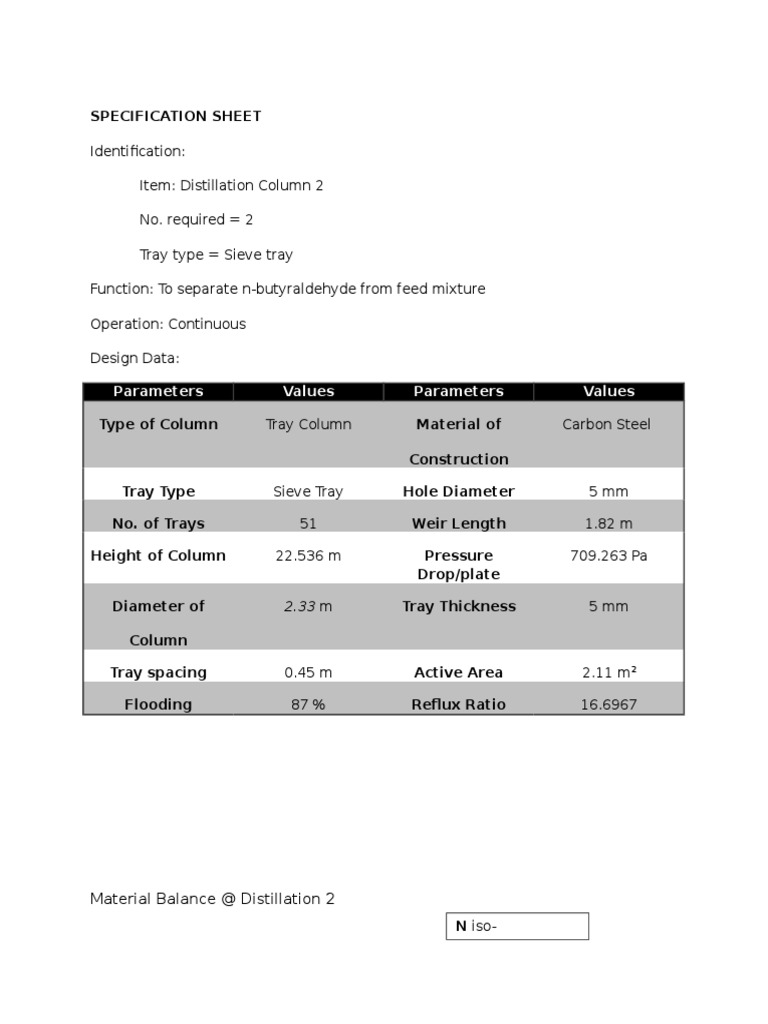 Distillation Column 2 Final Revised | PDF | Distillation | Quantity