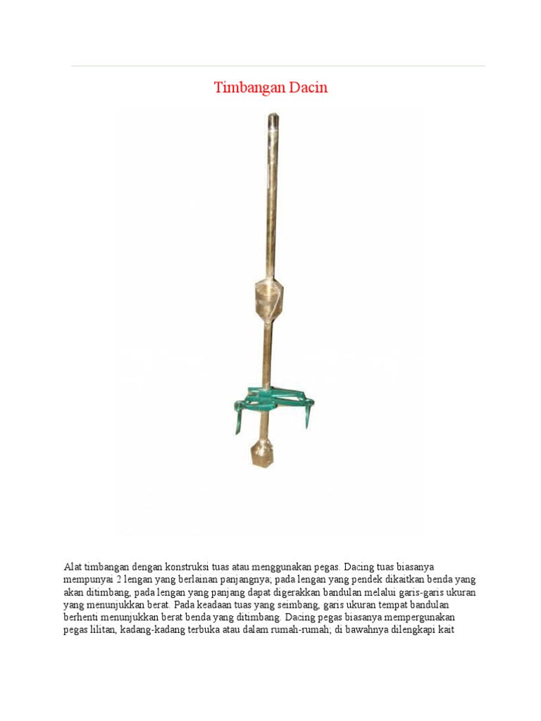 Timbangan Dacin | PDF | Kesehatan Holistik | Sains & Matematika