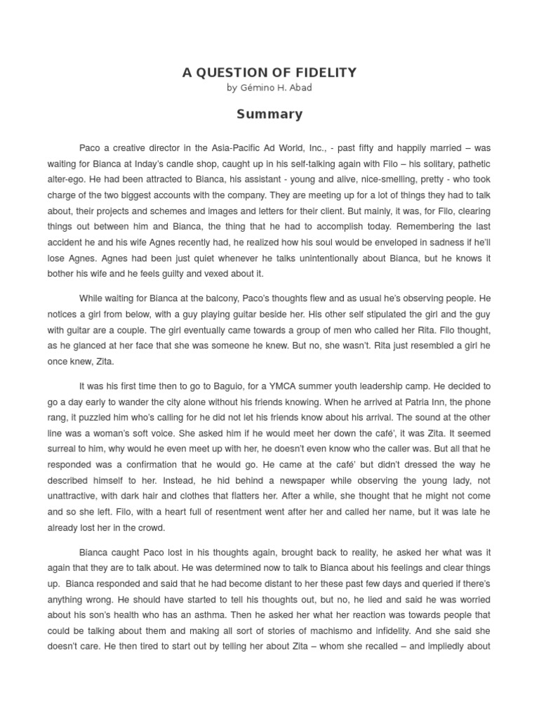 A Question of Fidelity