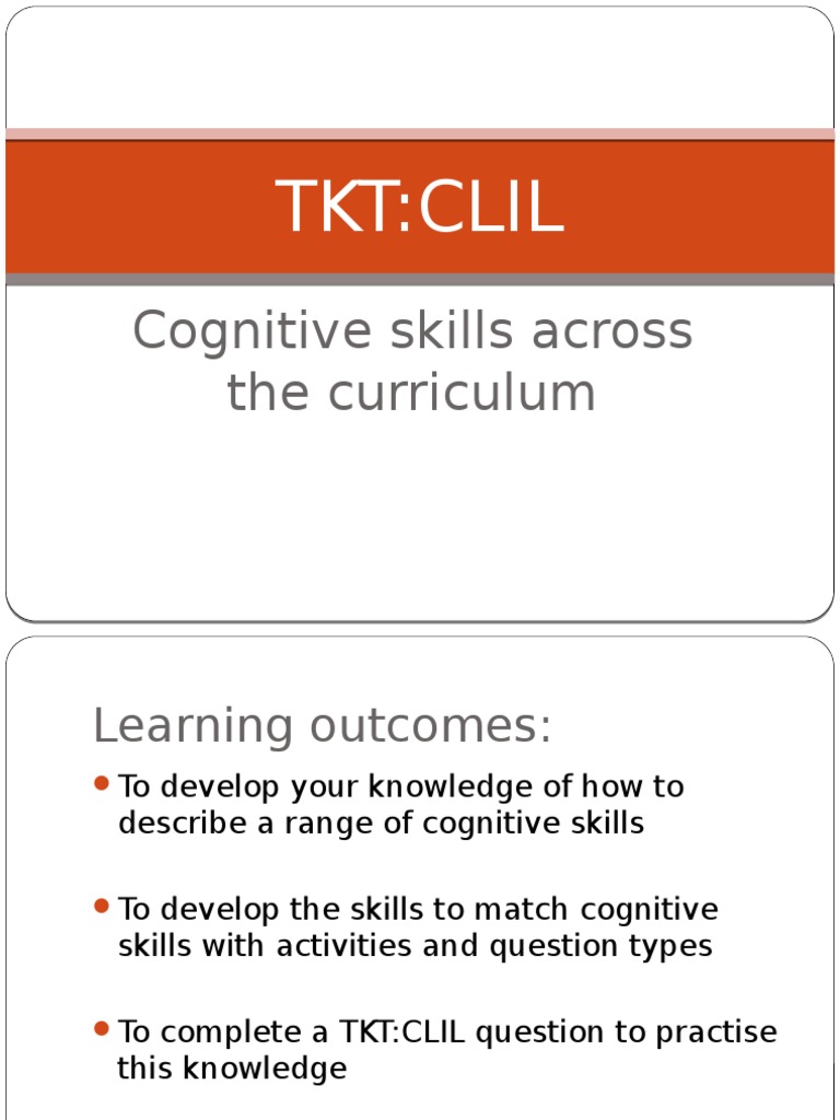 CLIL COGNITIVE SKILLS Student Slides | PDF | Thought | Cognition