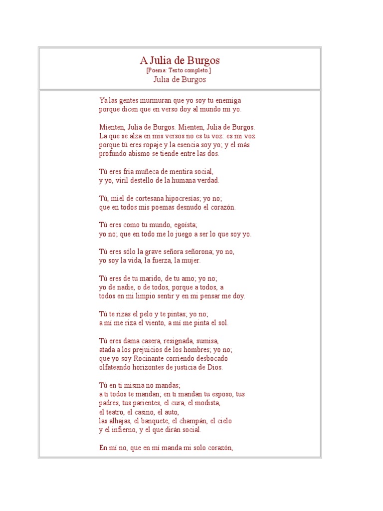 A Julia de Burgos | PDF | Poesía