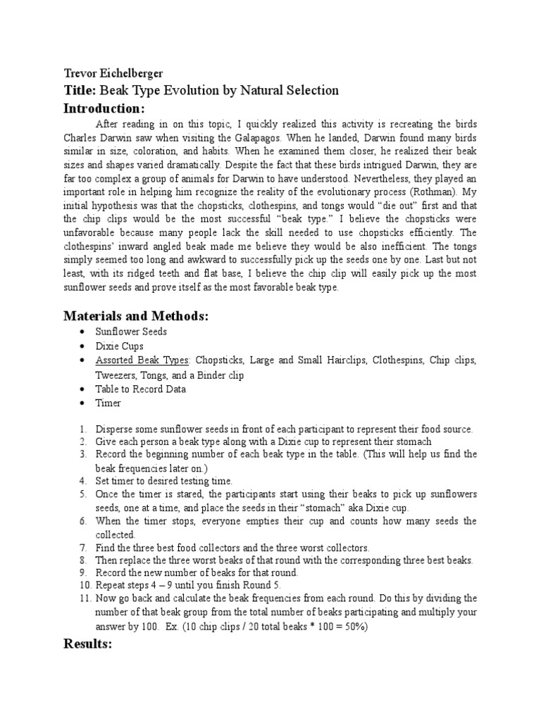 Darwin's Finches Lab | PDF | Prediction | Scientific Method