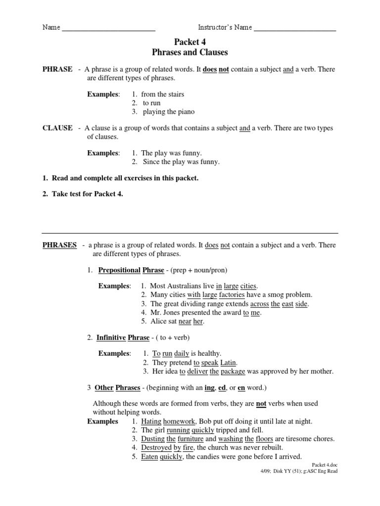Phrases and Clauses | PDF | Clause | Sentence (Linguistics)