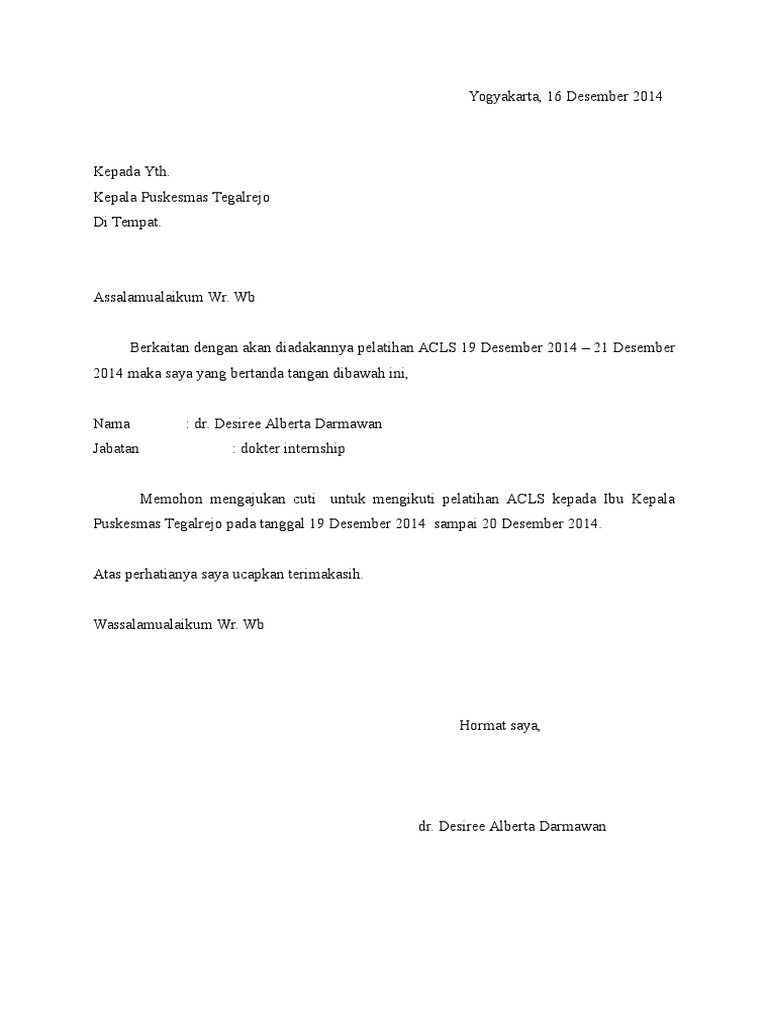 Surat Ijin Cuti | PDF