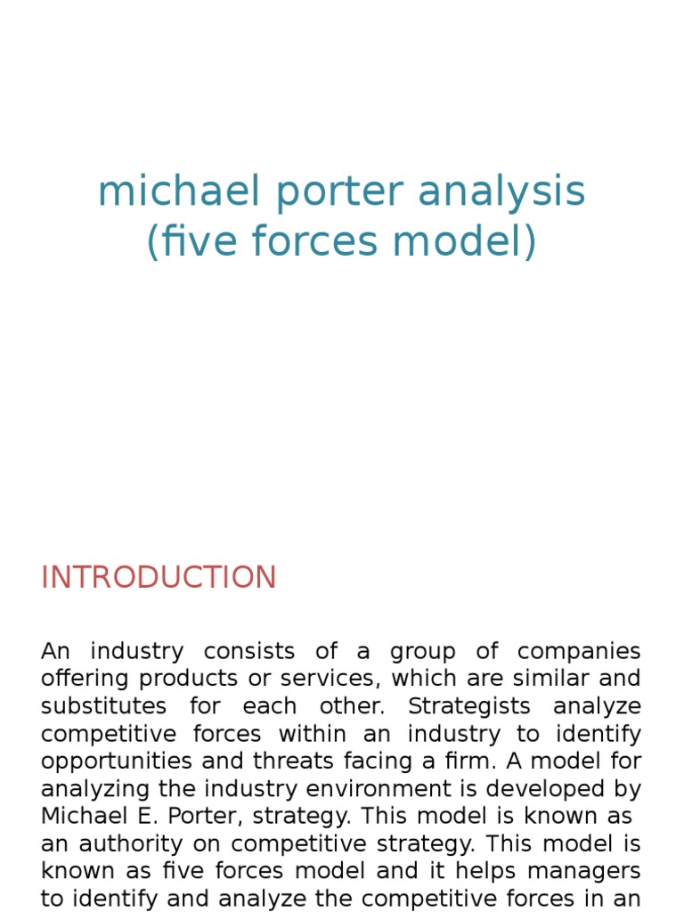 Michael Porter Analysis (Five Forces Model) | Economies | Business ...