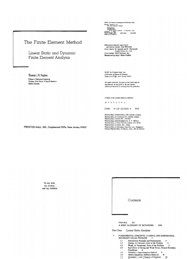 The Finite Element Method Linear Static And Dynamic Finite Element Analysis By Thomas Jr